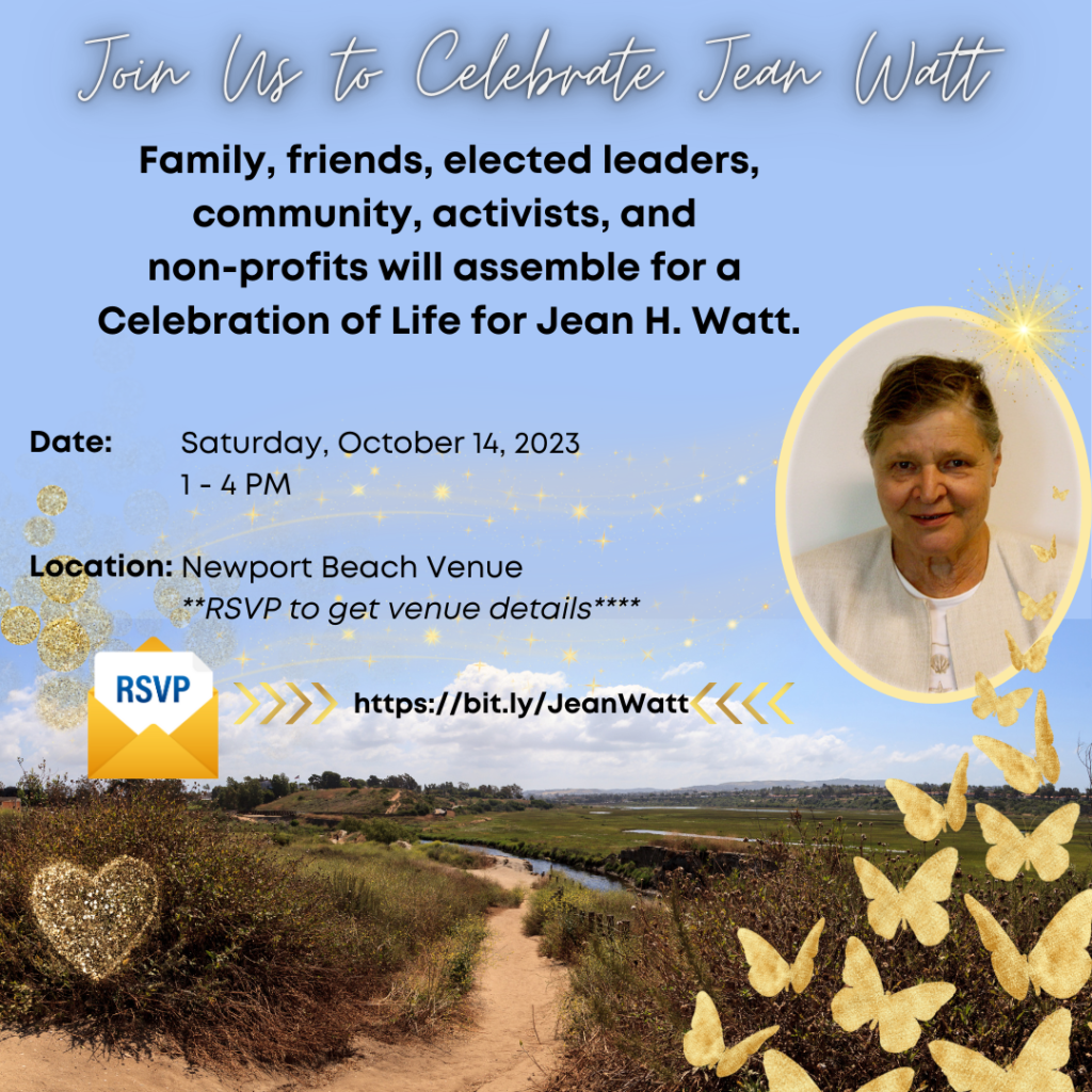 Celebration of Life for Jean Watt | Hills For Everyone